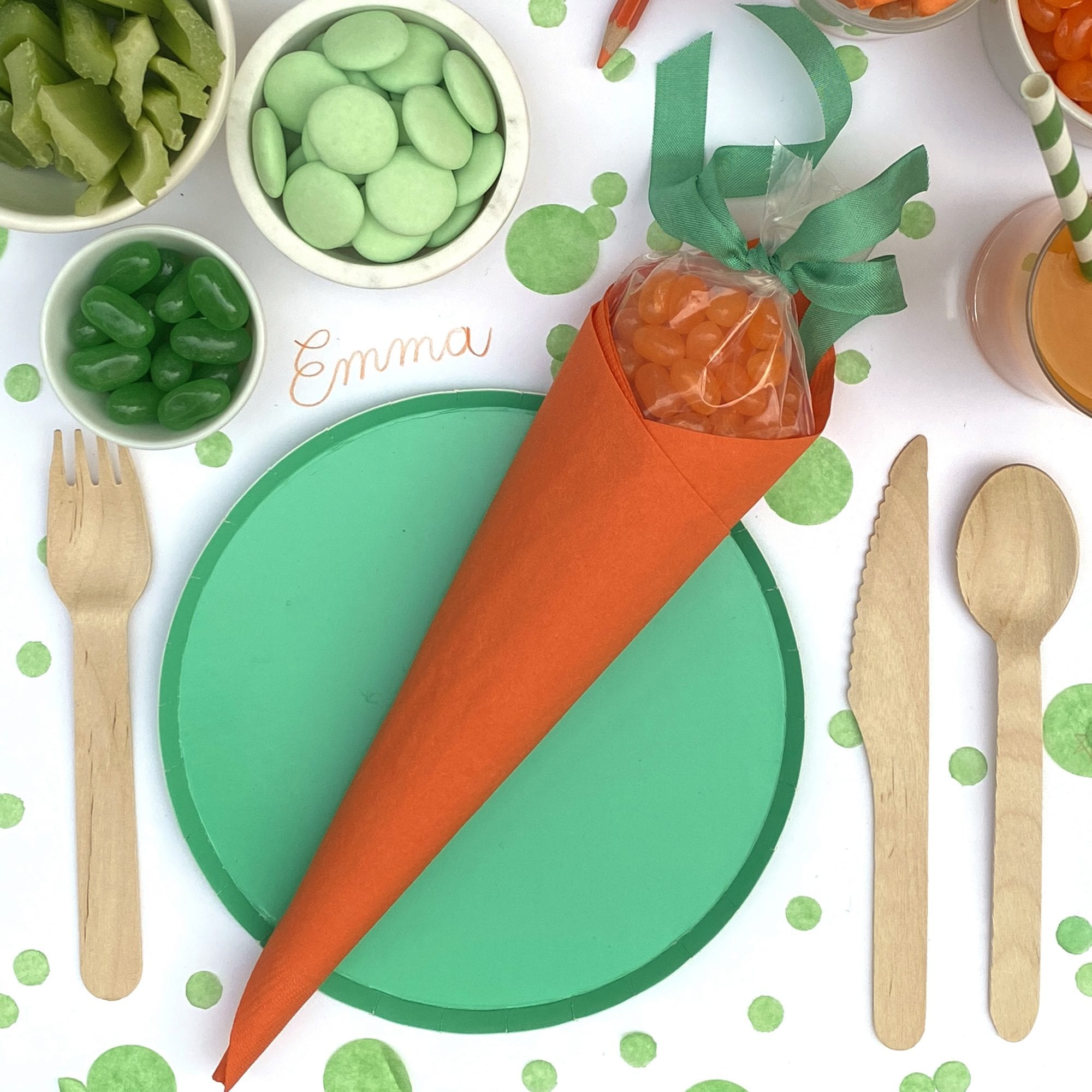 Candy-Filled “Carrot” Napkin