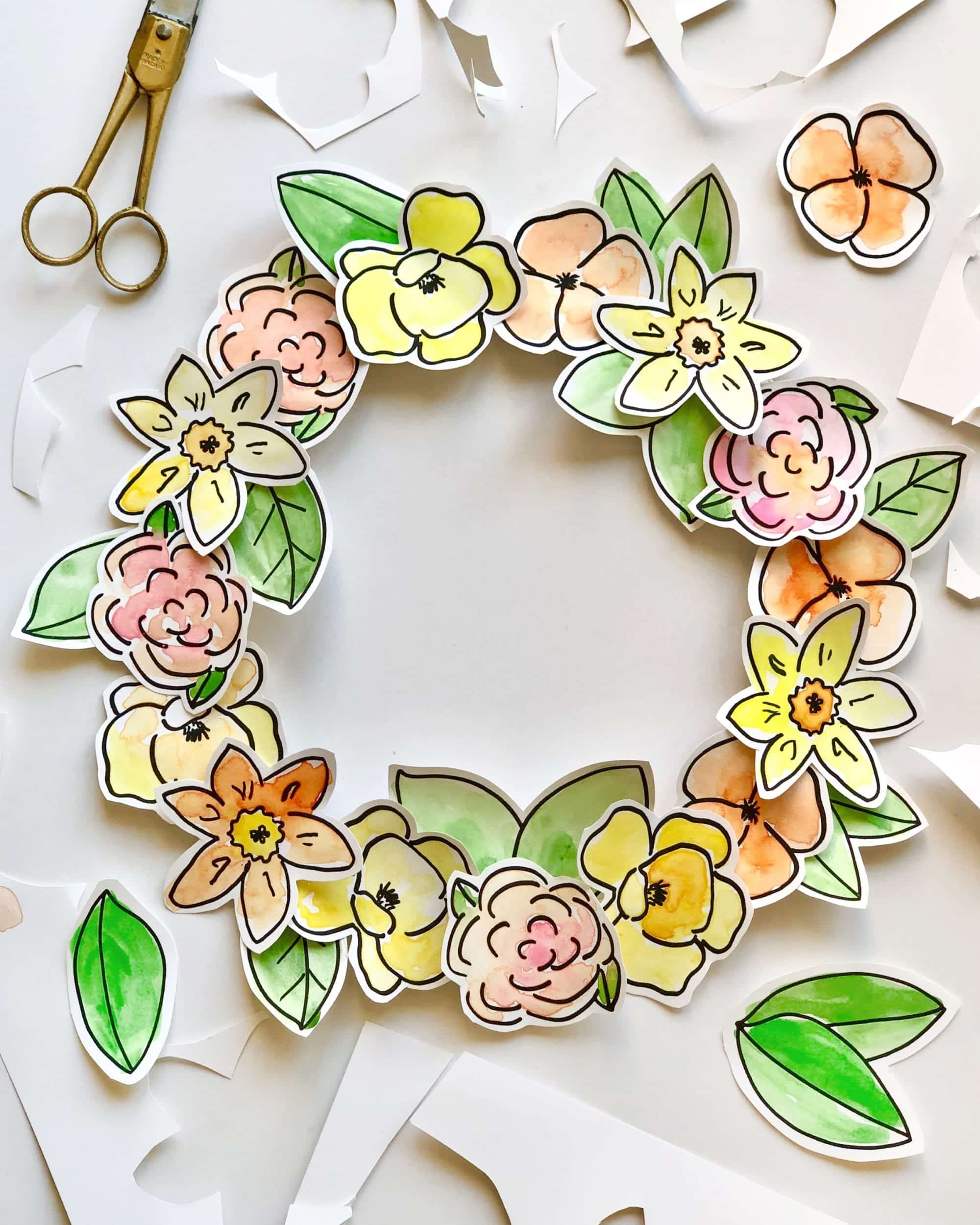 Paper Flower Wreath | Darcy Miller Designs
