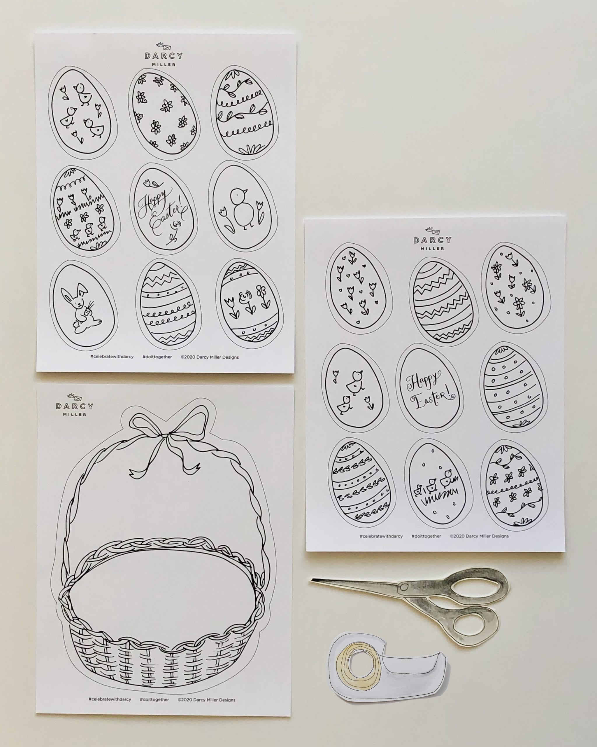 Color-Your-Own Easter Egg Hunt | Darcy Miller Designs