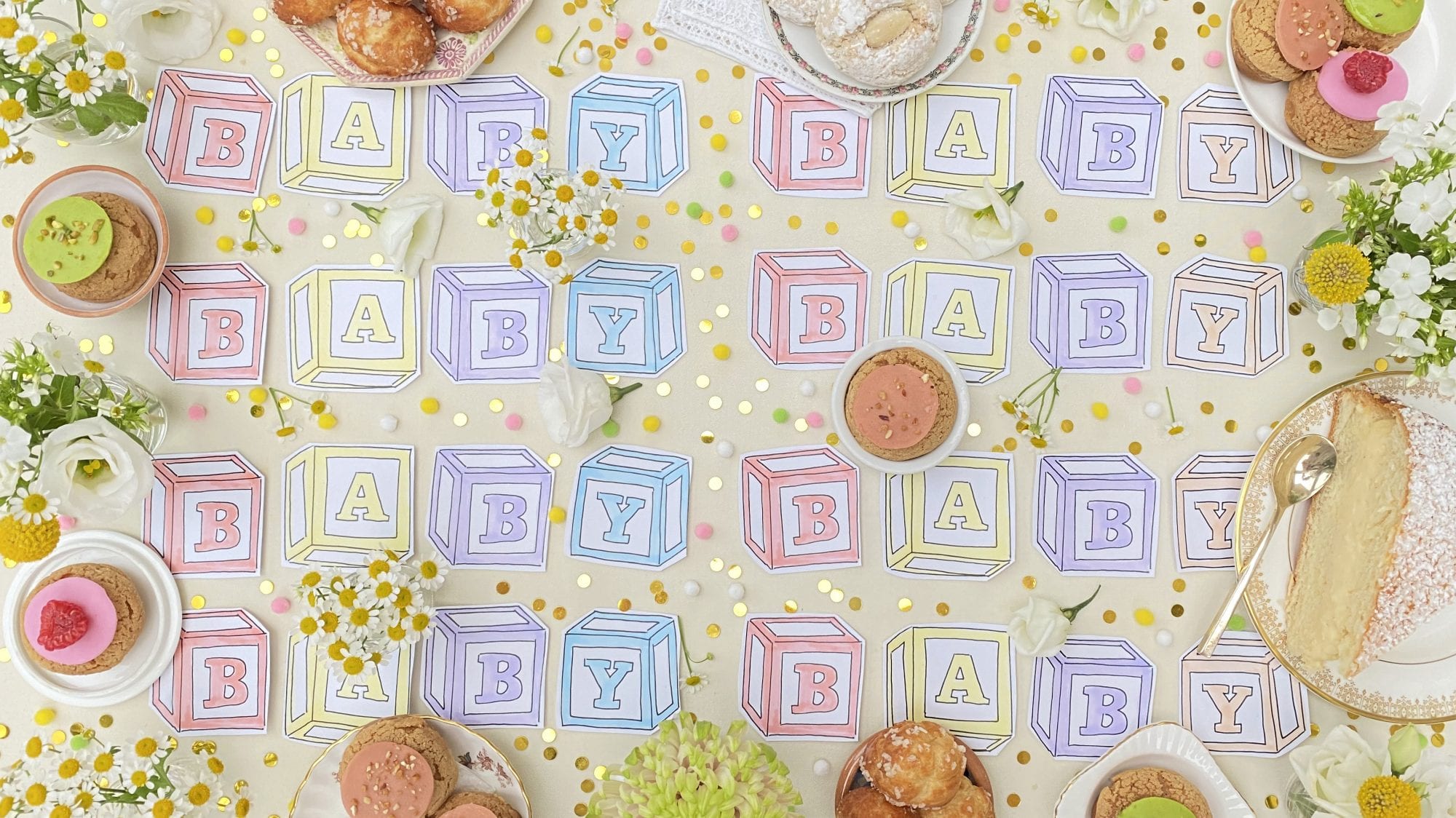 Virtual Baby Shower Zoom Backdrop | Darcy Miller Designs
