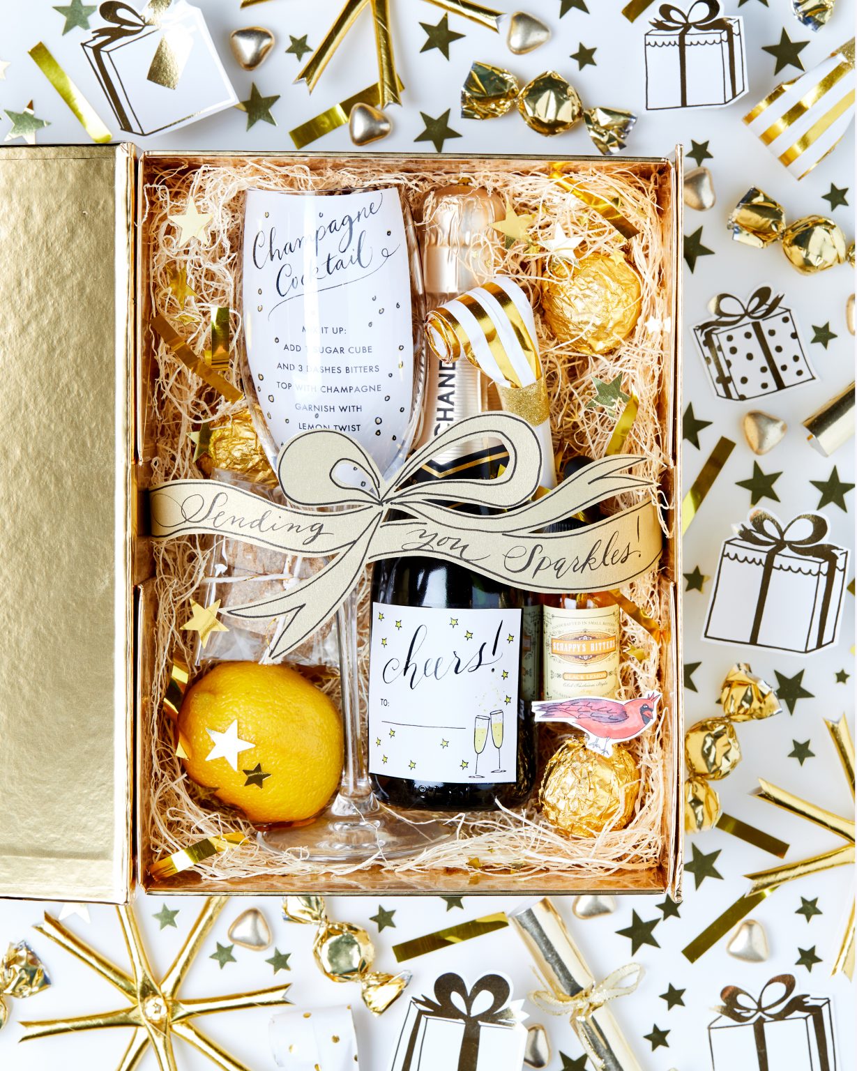 DIY Champagne Cocktail Gift Set