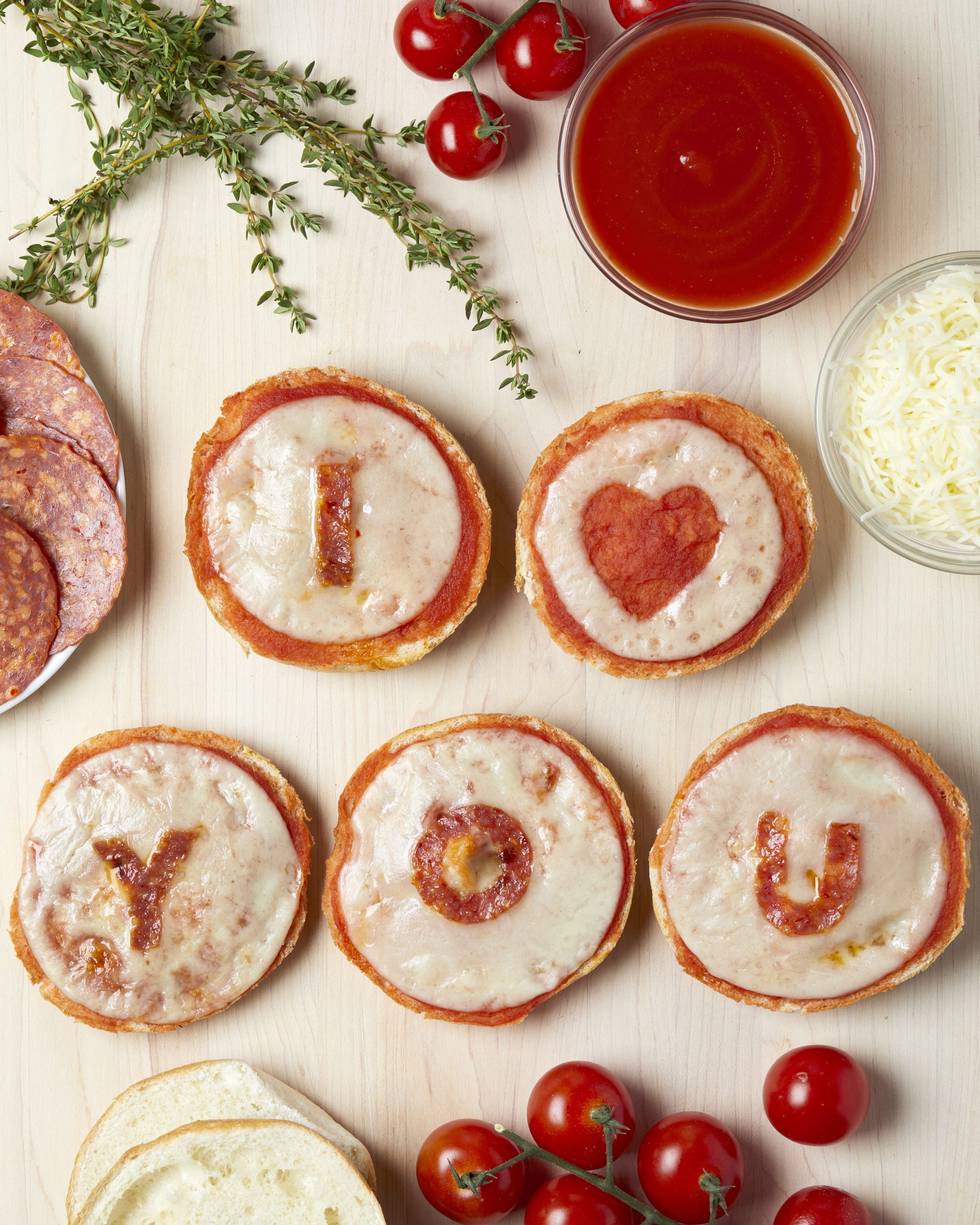 Personalized Pizza Bagels | Darcy Miller Designs