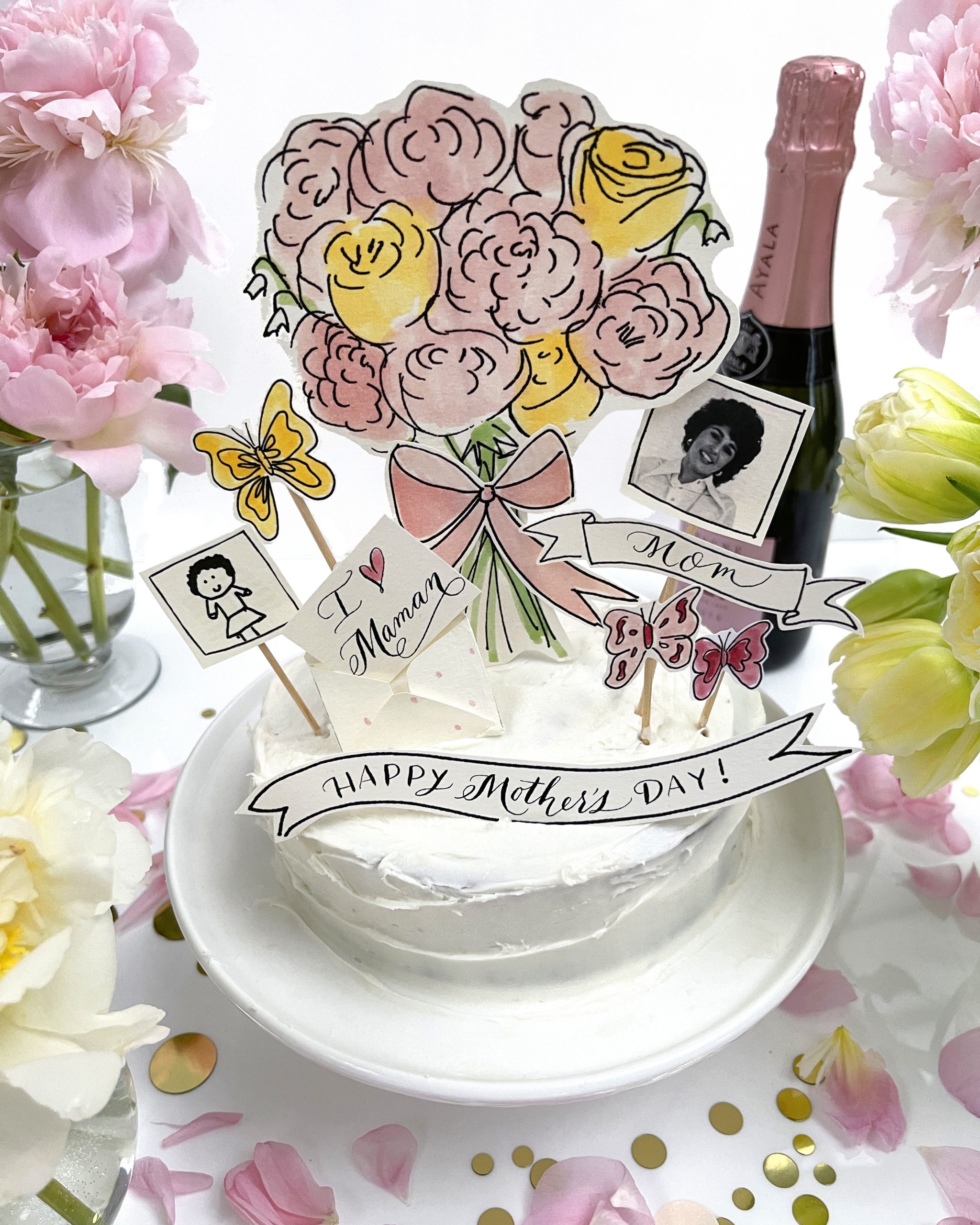 Personalized Bouquet Cake Topper | Darcy Miller Designs