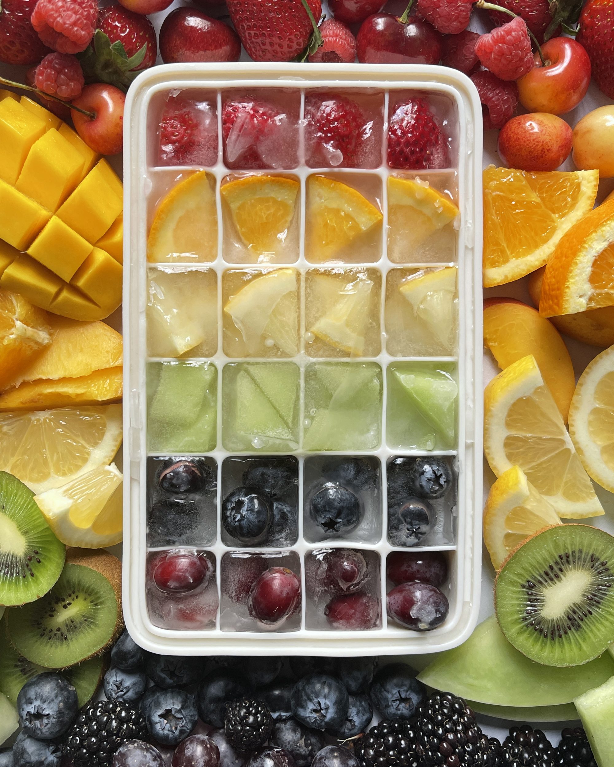 Rainbow Fruit Ice Cubes