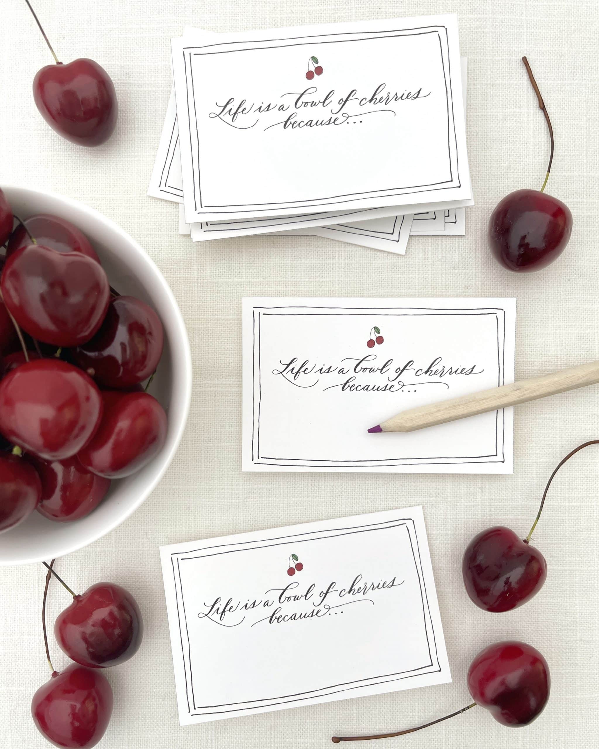 Cherry Placecards and Icebreaker Game | Darcy Miller Designs