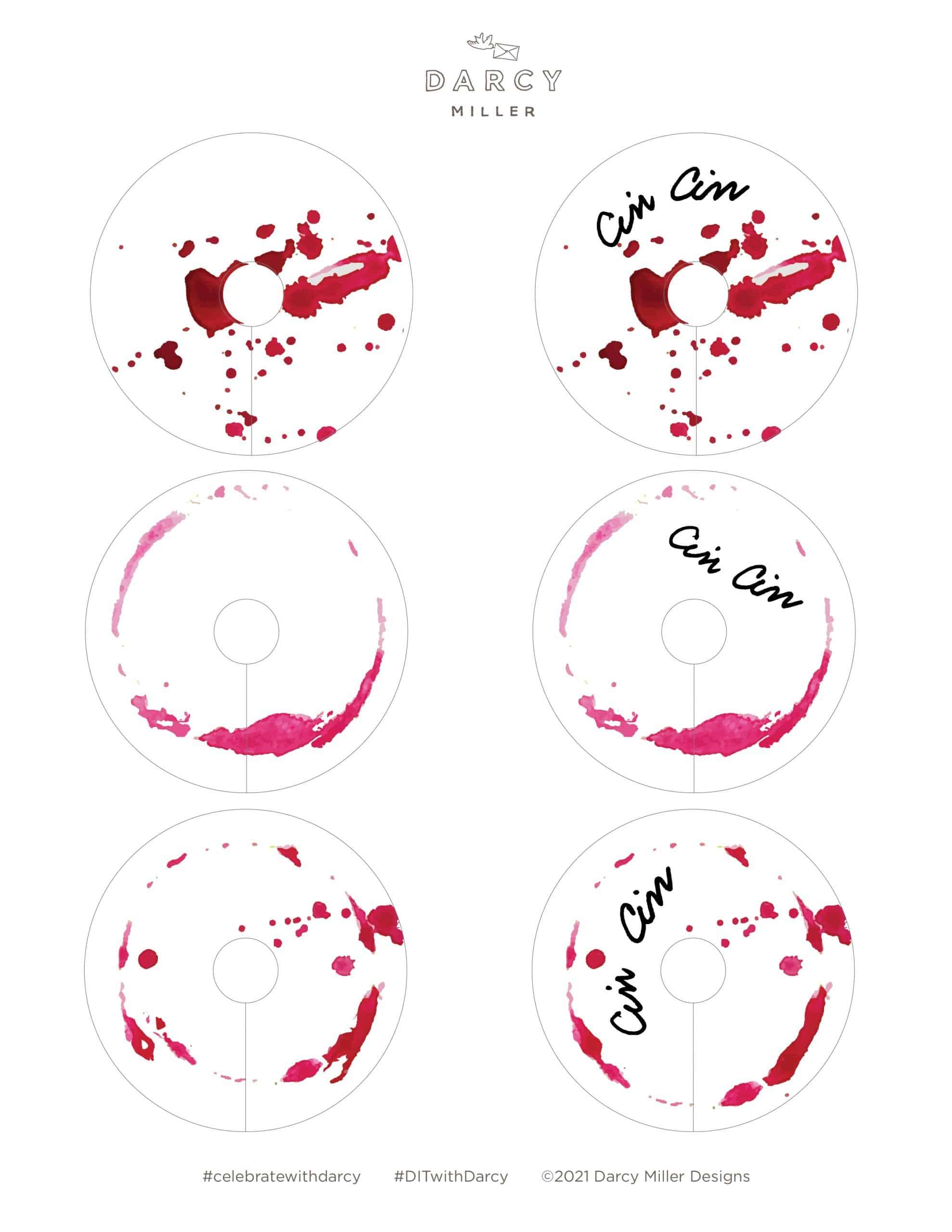 Printable Wine Charms | Darcy Miller Designs